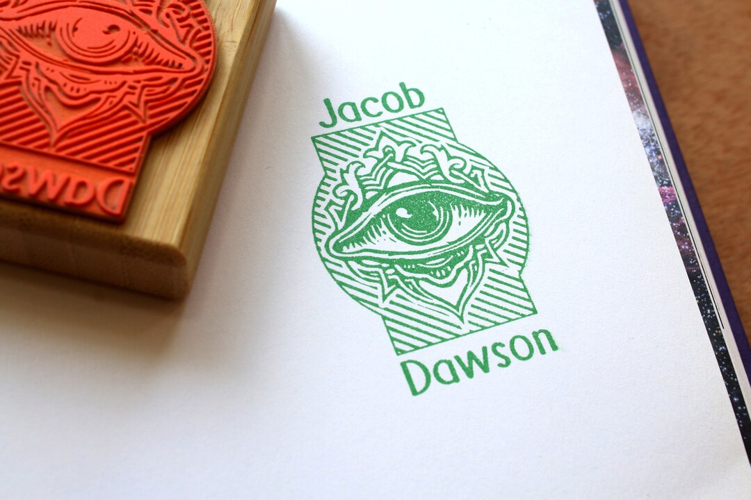 Custom Eye Illustration Book Stamp Personalized Library of - Etsy