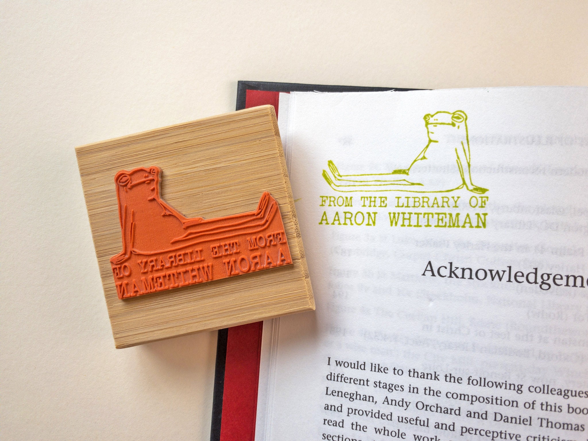 Custom Ex Libris Book Stamp Cute Sitting Frog Personalized - Etsy