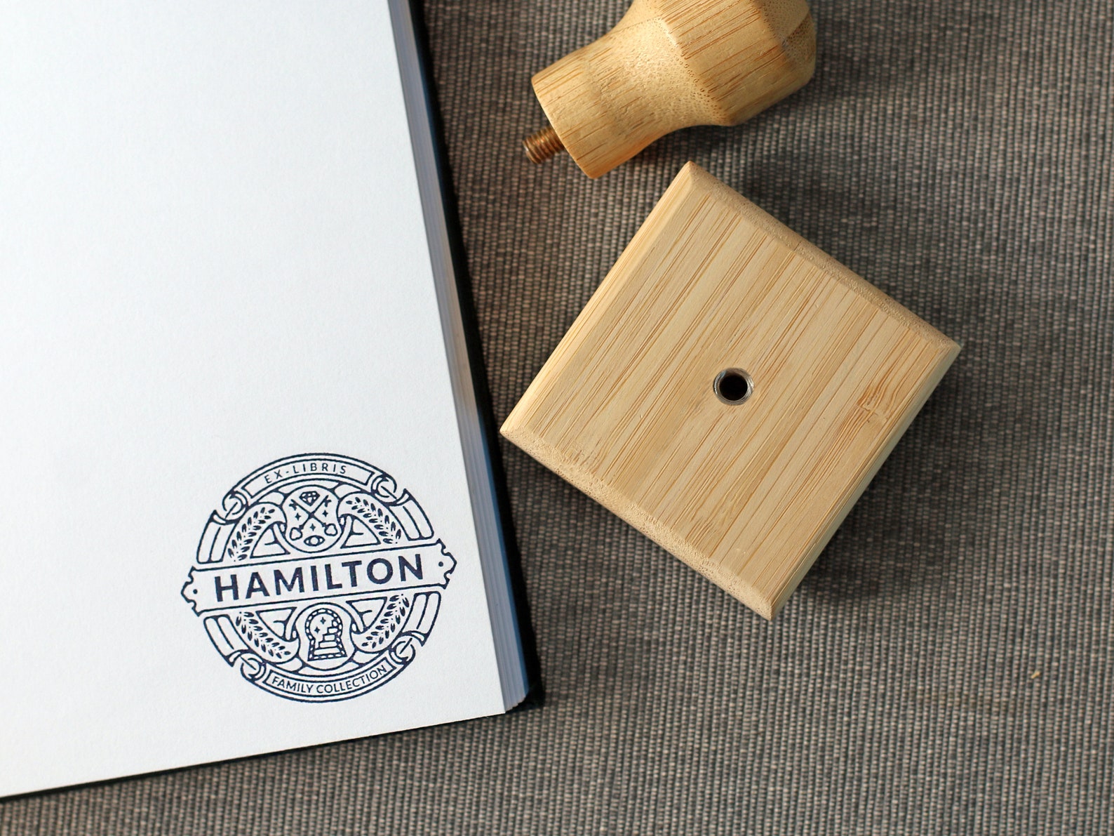 Custom Ex Libris Book Stamp, Family Library Stamp, Personalized Library ...