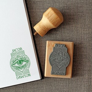 Custom Eye Illustration Book Stamp, Personalized Library of Rubber ...