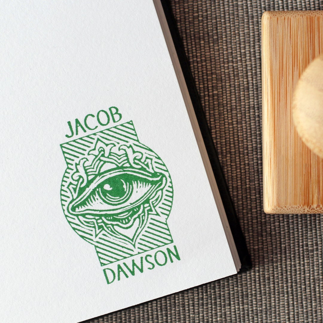Custom Eye Illustration Book Stamp, Personalized Library of Rubber ...