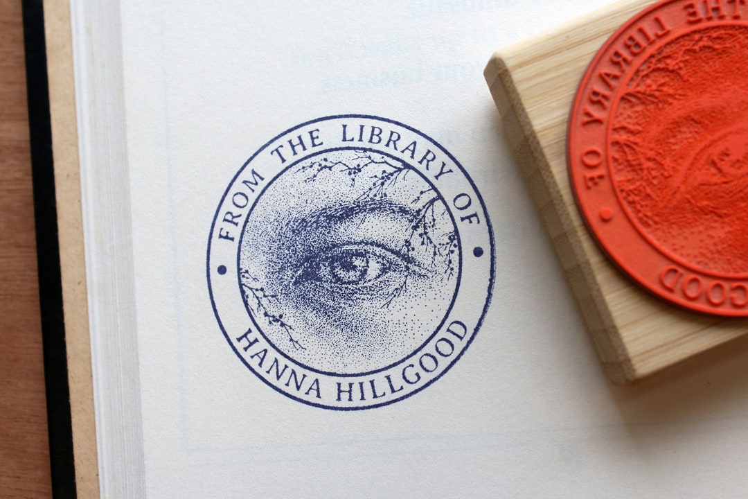 Custom Ex Libris Book Stamp - Personalized Esoteric Dark Academia Library Rubber Stamp - Eye ...