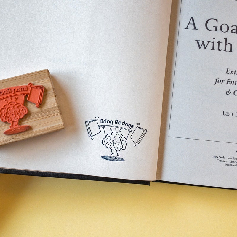 Cat Reading Stamp - Etsy