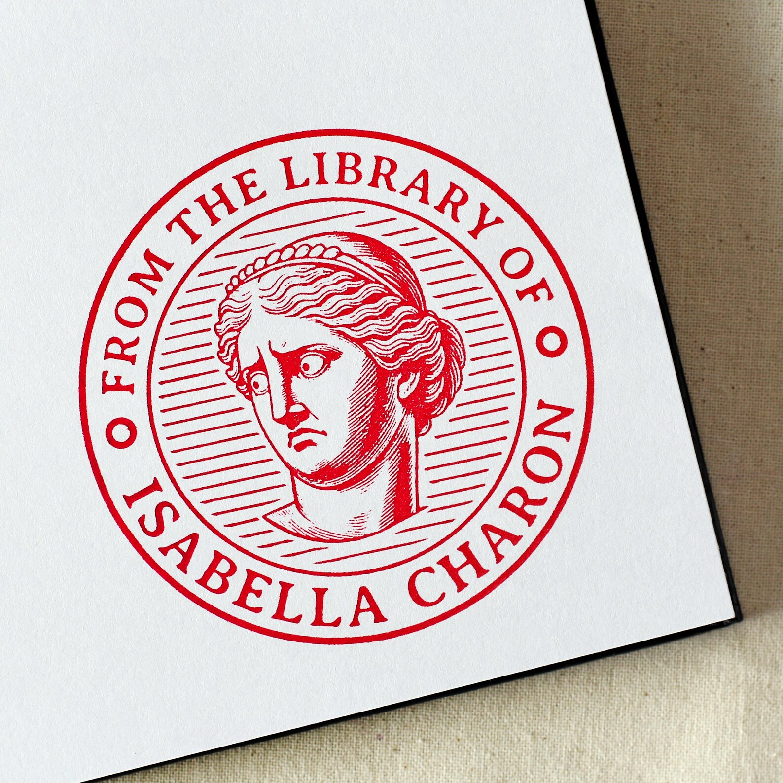 Custom Female Ancient Roman Bust Book Stamp • Unique Book Gifts ...