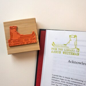 Custom Ex Libris Book Stamp, Cute Sitting Frog, Personalized Library ...