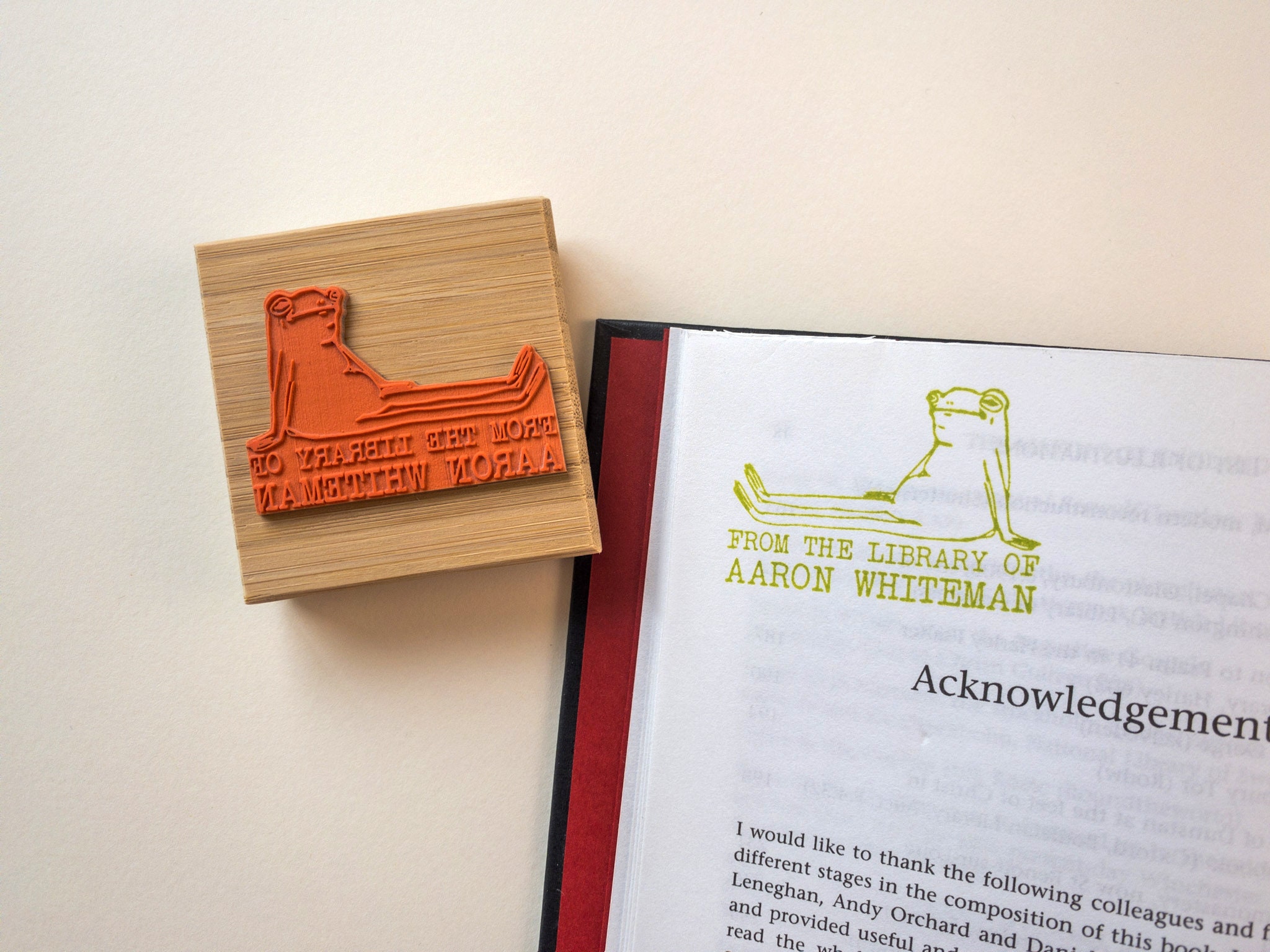 Custom Ex Libris Book Stamp Cute Sitting Frog Personalized - Etsy