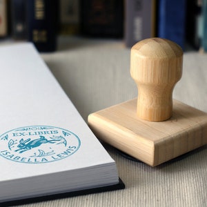 Custom Ex-libris Leaping Rabbit Book Stamp, Rabbit Bookplate, Personal ...