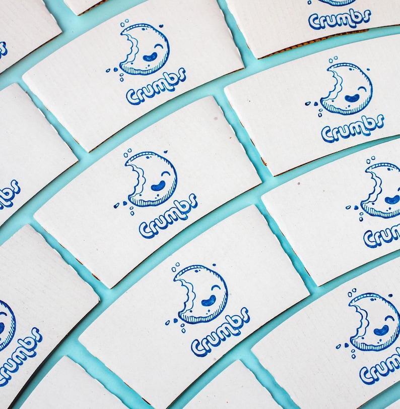Coffee Cup Stamp, Custom Business Logo Stamp for Kraft Bags Cup Sleeves ...