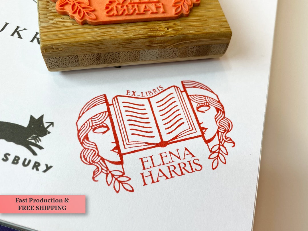 EX LIBRIS - Custom Book Stamp With Name - Personalized Library Stamp ...