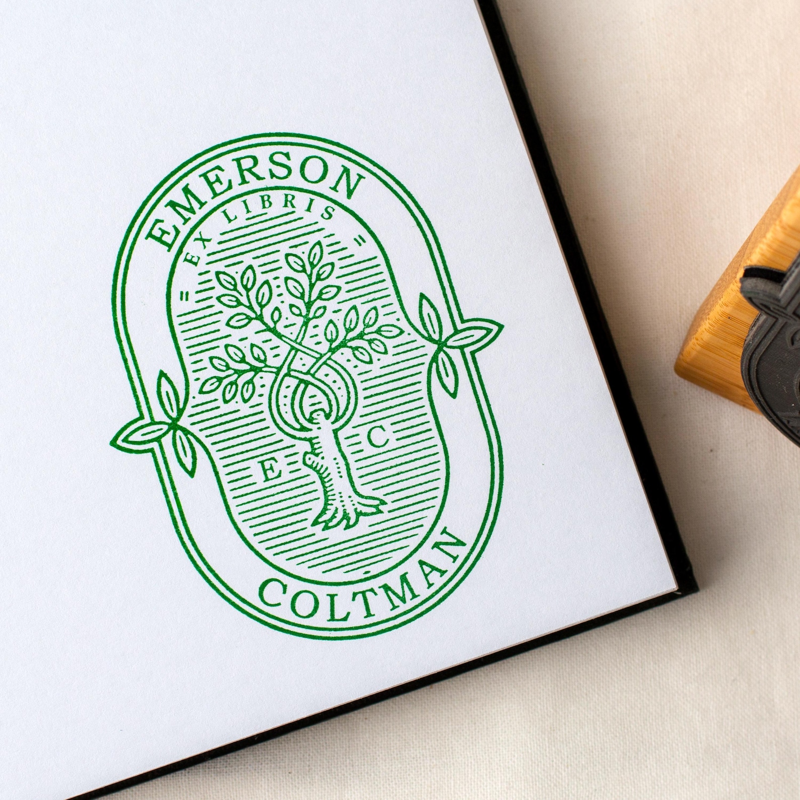 Personalized Book Stamp, Tree of Life Engraving | Custom Ex Libris ...