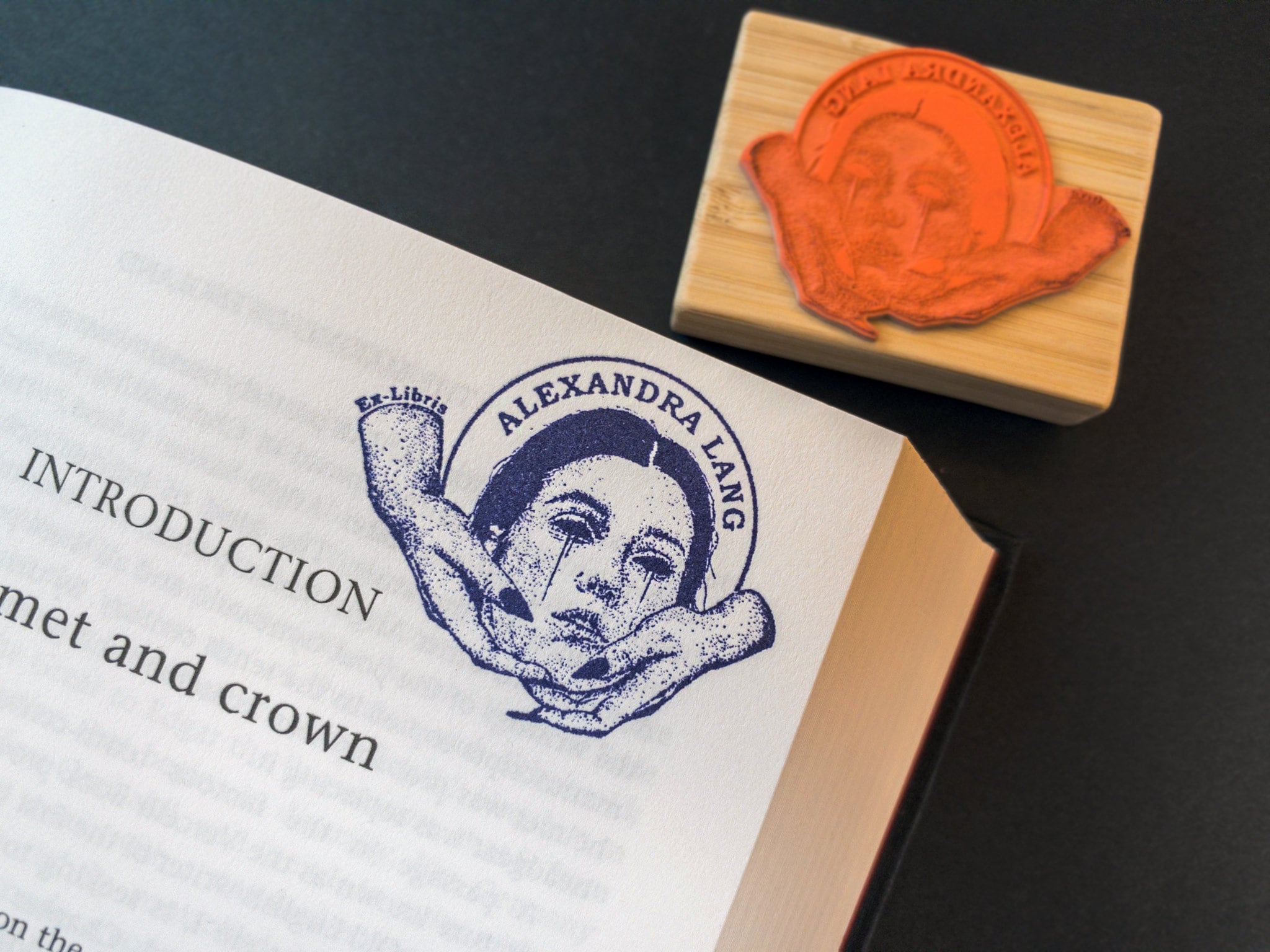 Custom Ex Libris Book Stamp Personalized Gothic Dark - Etsy