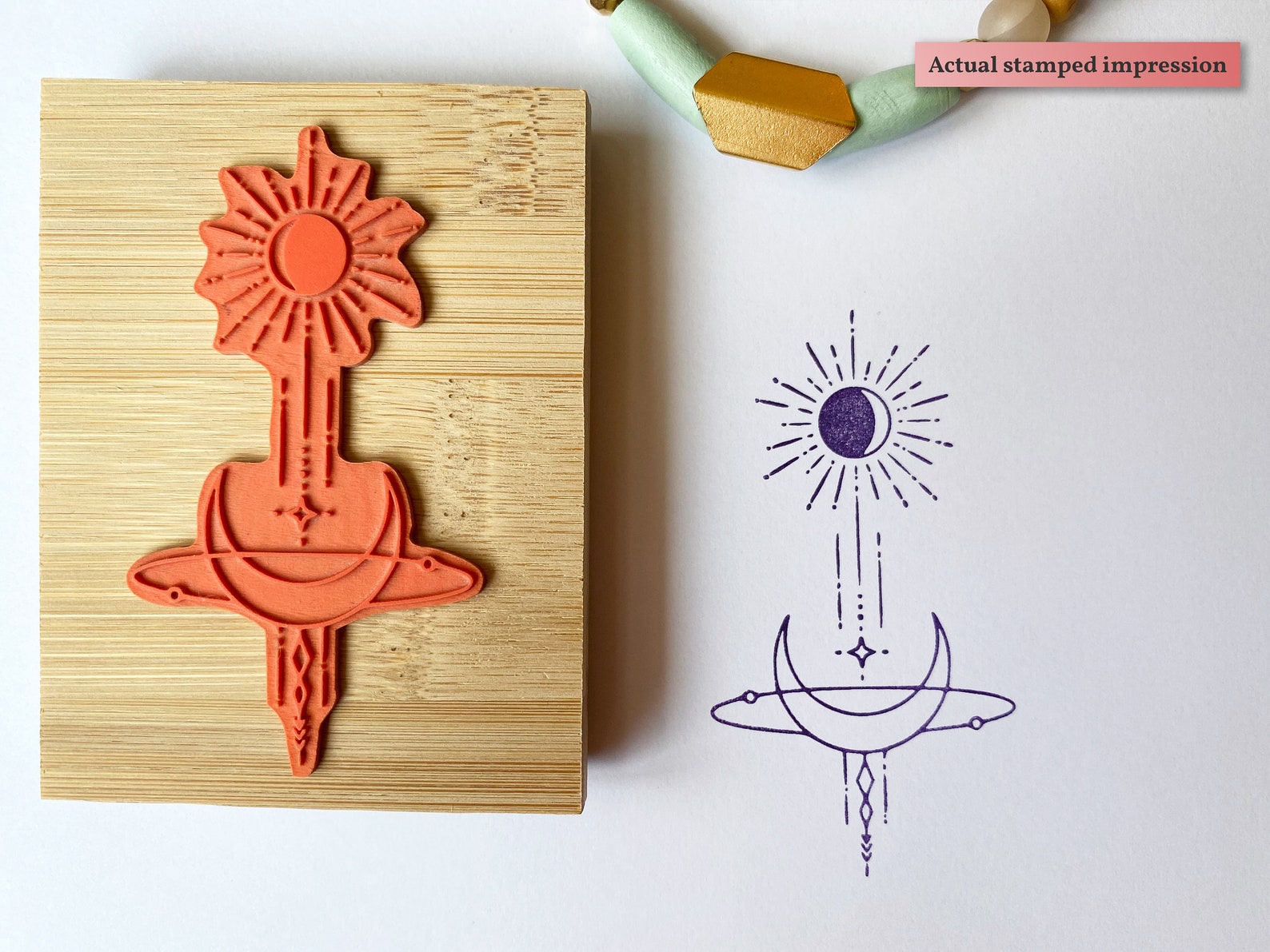 Sigil Sun and Moon Solar Eclipse Symbol Rubber Stamp - Etsy