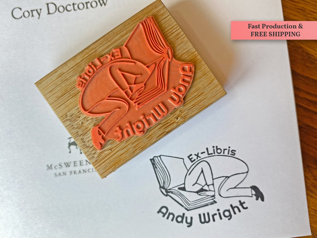 EX LIBRIS - Custom Book Stamp - Personalized Library Stamp - Book Lover ...