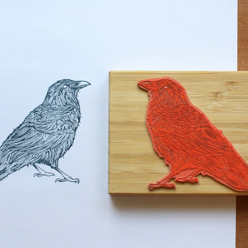 Crow Stamp for Pottery - Etsy UK