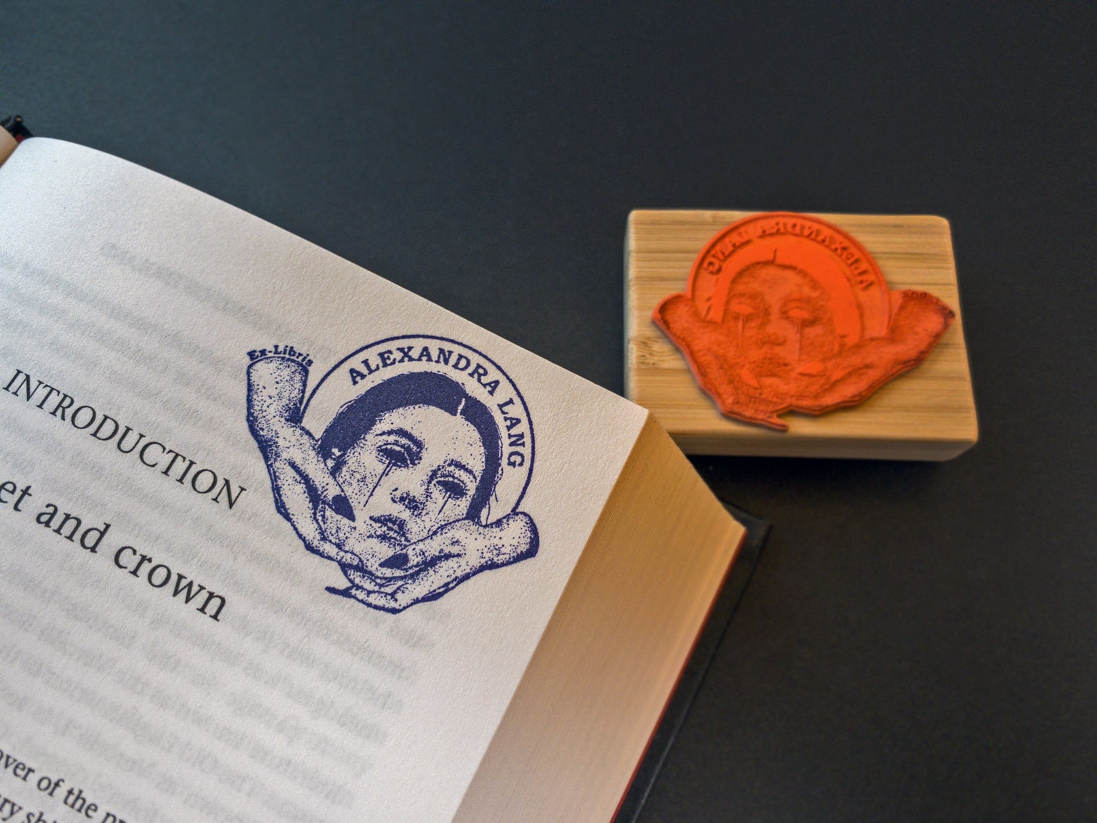 Custom Ex Libris Book Stamp Personalized Gothic Dark - Etsy