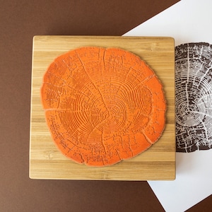 Tree Ring Pattern Rubber Stamp - Wood Grain Texture - Wood Log Design ...