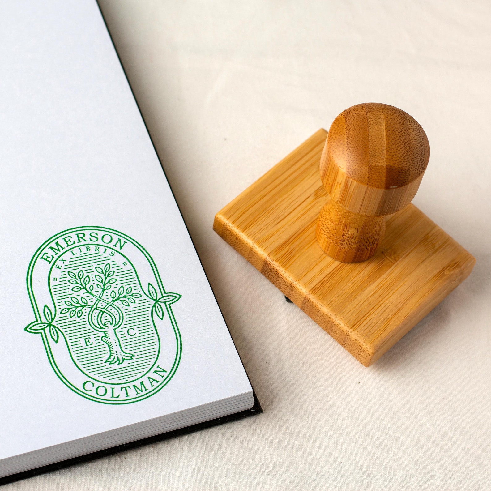 Personalized Book Stamp, Tree of Life Engraving | Custom Ex Libris ...