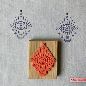 Evil Eye With Triple Moon Symbols Rubber Stamp - Esoteric Three Moons ...