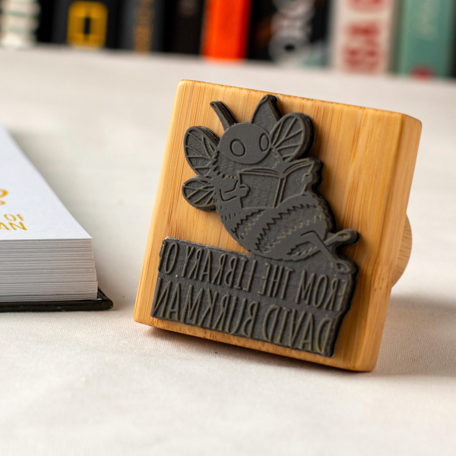Custom Book Stamp, Reading Bee Ink Drawing | Personalized Ex Libris ...