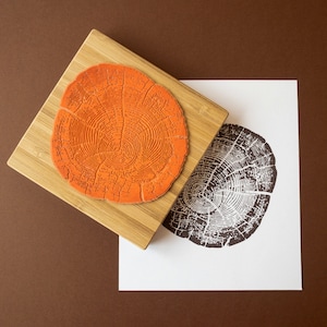 Tree Ring Pattern Rubber Stamp - Wood Grain Texture - Wood Log Design ...