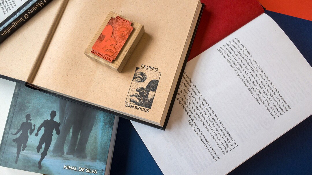 Custom BOOK STAMP With Name Ex Libris Custom LIBRARY Rubber Stamp ...