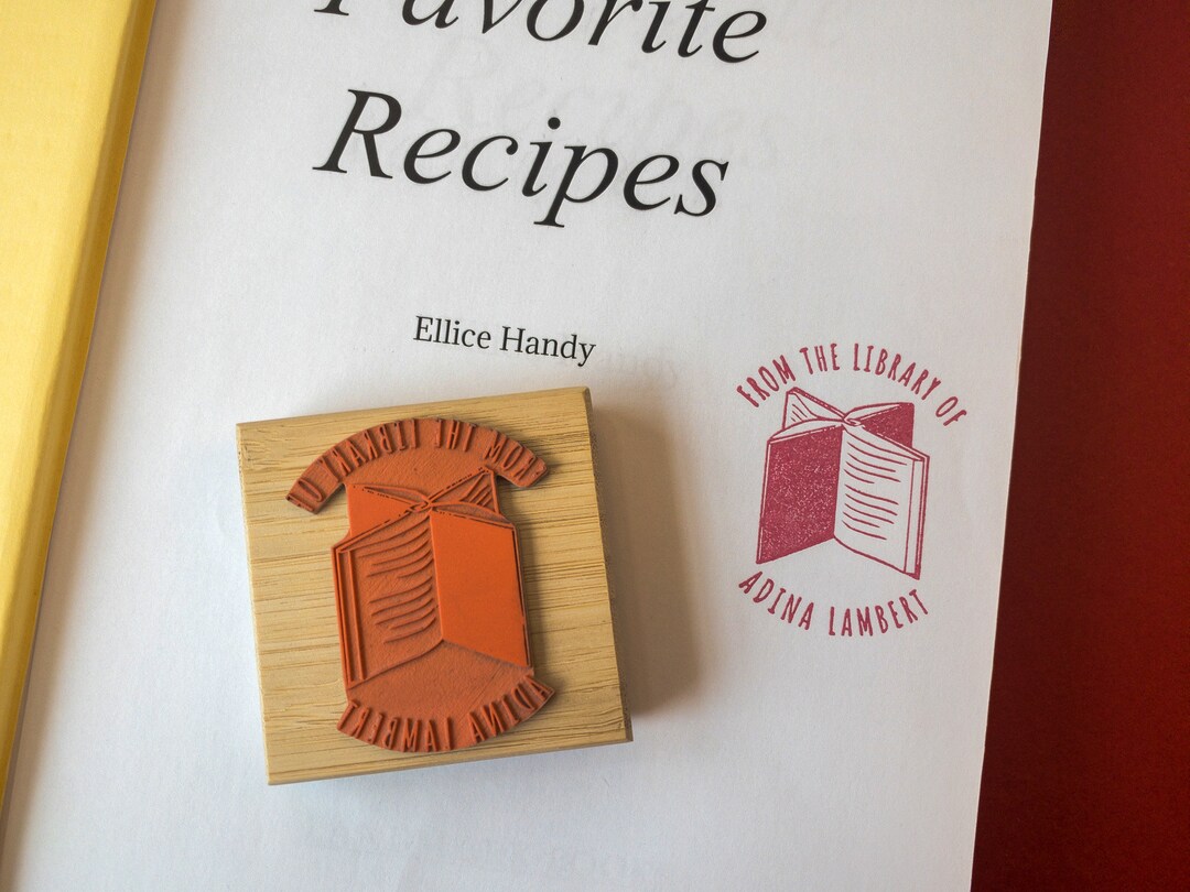 From the Library of Open Book Custom Name Book Stamp Book Lover ...