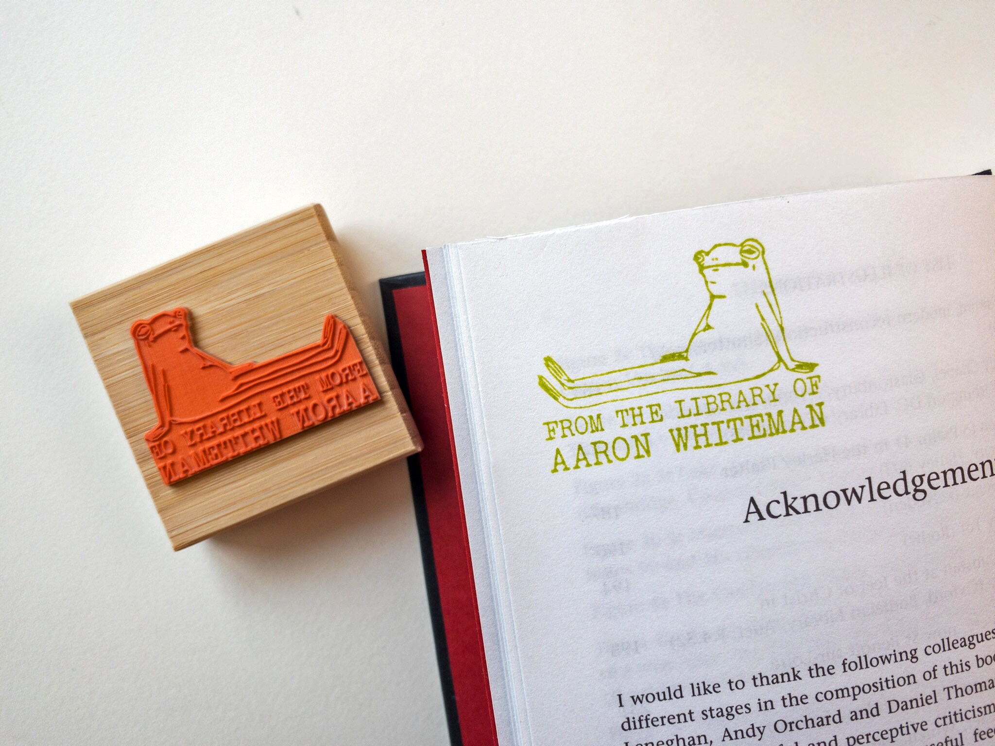 Custom Ex Libris Book Stamp Cute Sitting Frog Personalized - Etsy