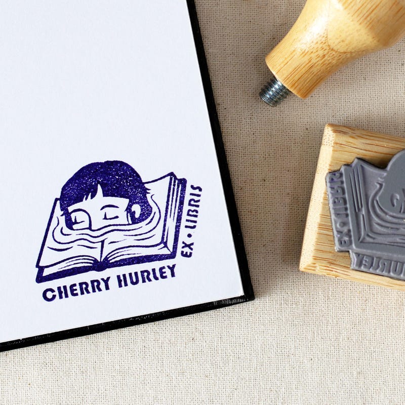 Library Stamp - Etsy