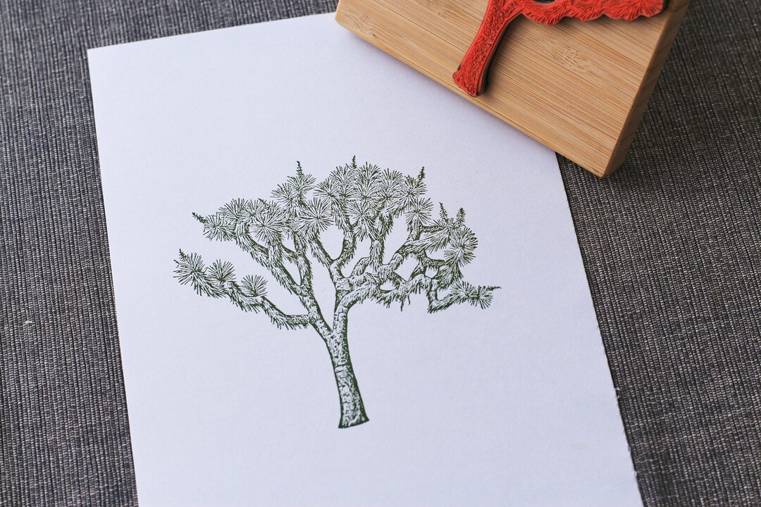 Realistic Joshua Tree Rubber Stamp, Mojave Desert Art, Small & Large ...