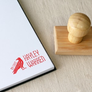 EX LIBRIS Gothic Crow Book Stamp - Custom Raven Bird Library Stamp ...