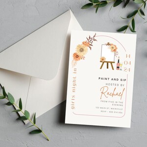 Girls Night in Invitation | Canva Template | Paint and Sip Girls Night ...