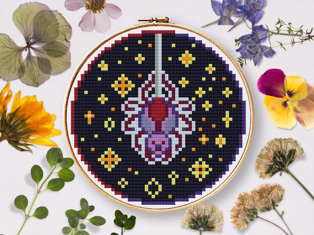 Spider Bright Cross Stitch Pattern, Cross Stitch Art, Halloween Cross ...