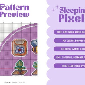 Daisy Cross Stitch Pattern, Gardening Pixel Art (PDF Pattern) - Etsy