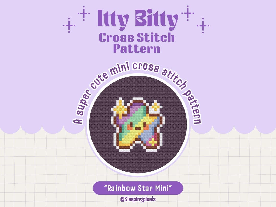 Rainbow Star Mini Cross Stitch Pattern, Small Cross Stitch, Mini Cross ...