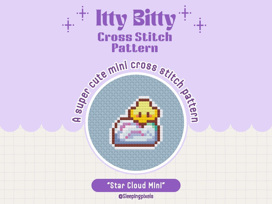 Star Cloud Mini Cross Stitch Pattern, Beginner Friendly (PDF Pattern ...