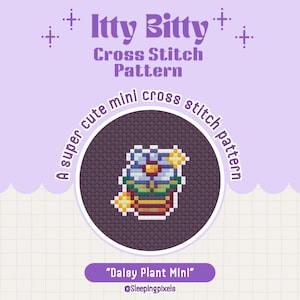 Daisy Plant Mini Cross Stitch Pattern, Beginner Friendly (PDF Pattern ...