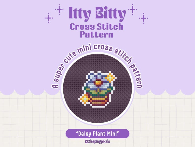 Daisy Plant Mini Cross Stitch Pattern, Beginner Friendly (PDF Pattern ...