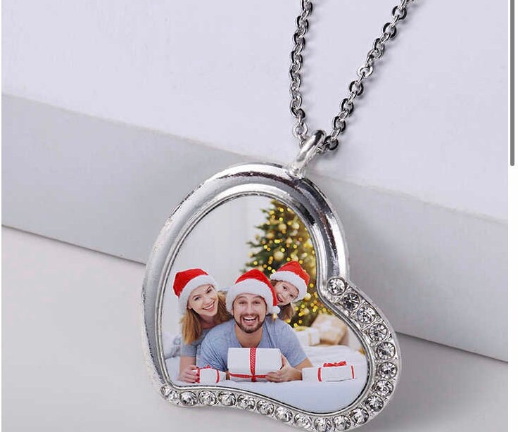 Heart Pendant With Necklace DIY Sublimation Necklace - Etsy