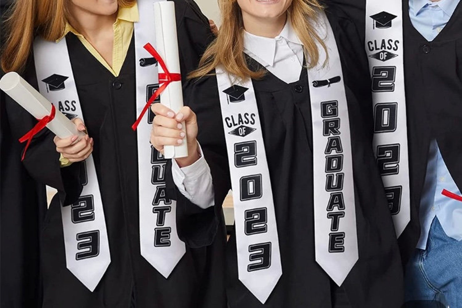 DIY Graduation Stole - White Satin Polyester Sublimation Blanks Stole ...