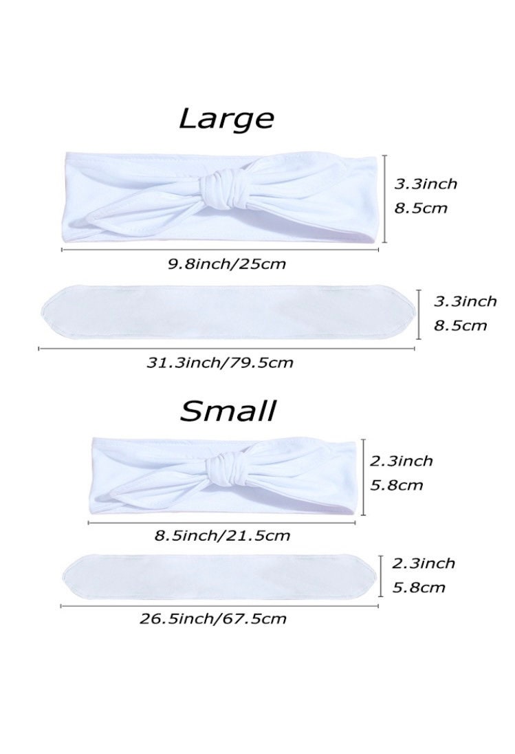 White Sublimation Headband 2 Sizes Available Sublimation - Etsy