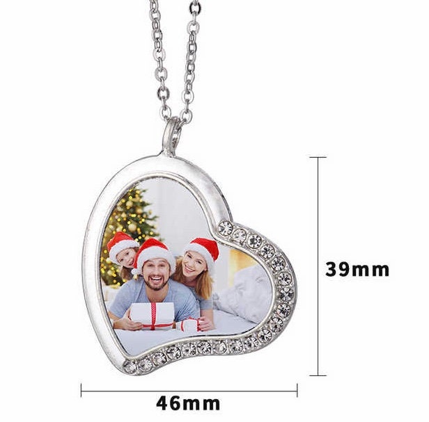 Heart Pendant With Necklace - DIY Sublimation Necklace - Sublimation ...