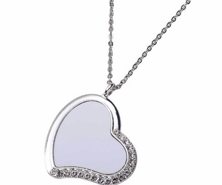 Heart Pendant With Necklace DIY Sublimation Necklace - Etsy