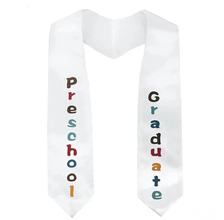 DIY Graduation Stole - White Satin Polyester Sublimation Blanks Stole ...