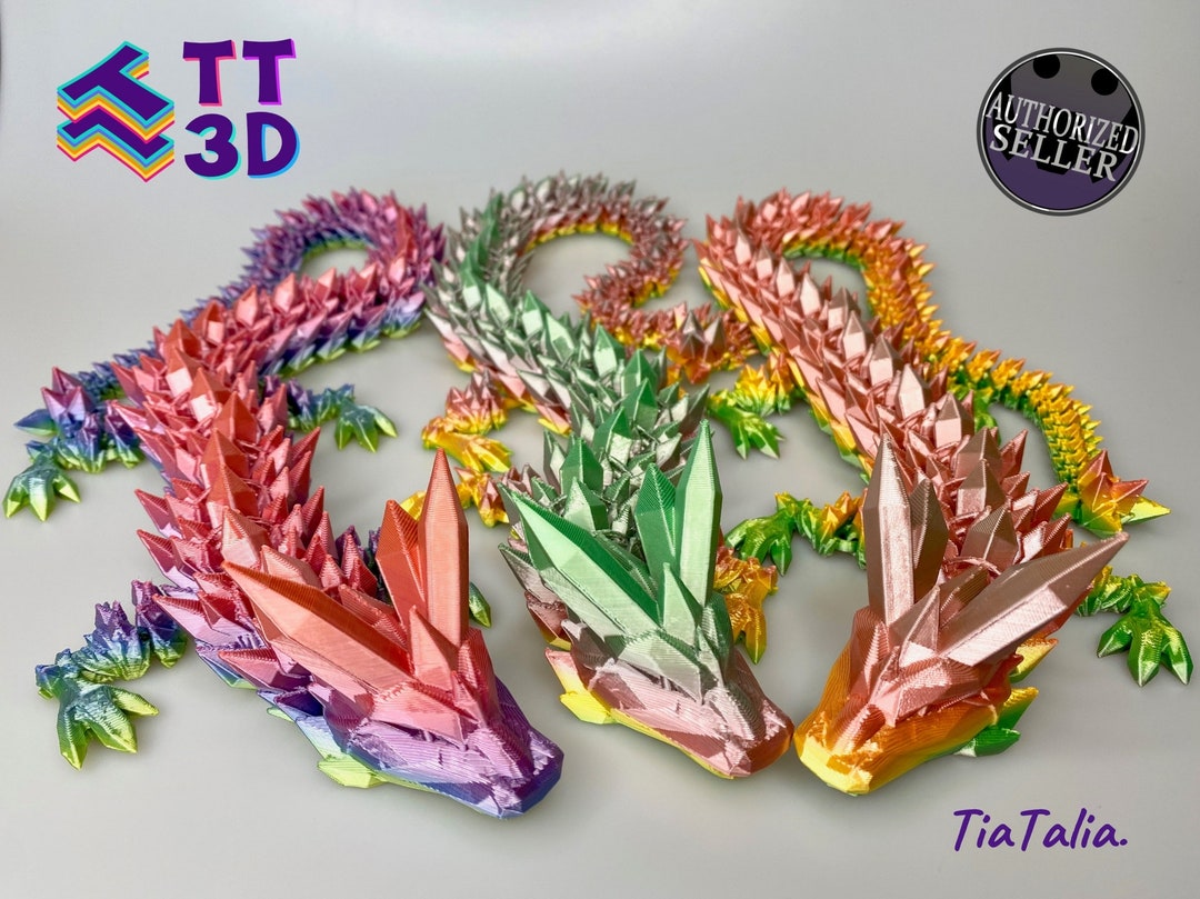 Crystal Dragon - 3D Printed, Articulated - Etsy