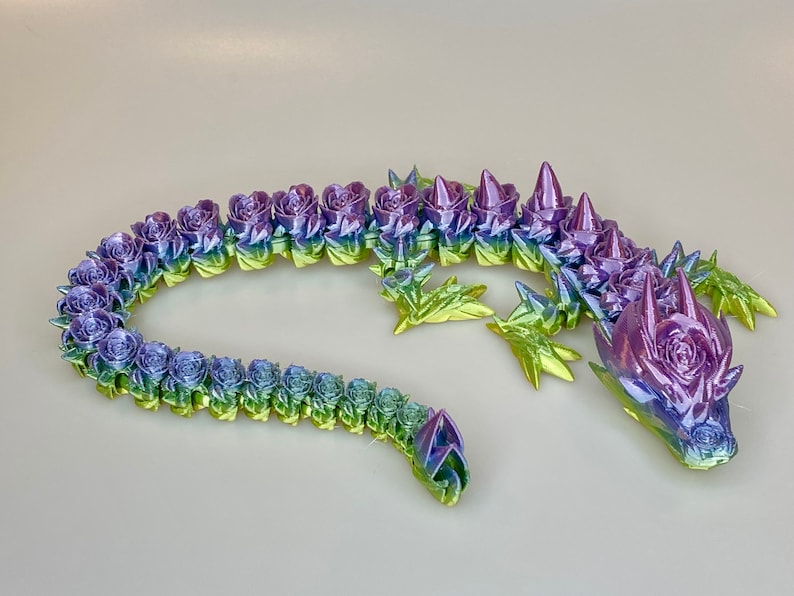 Rose Dragon 3D Printed Articulated - Etsy
