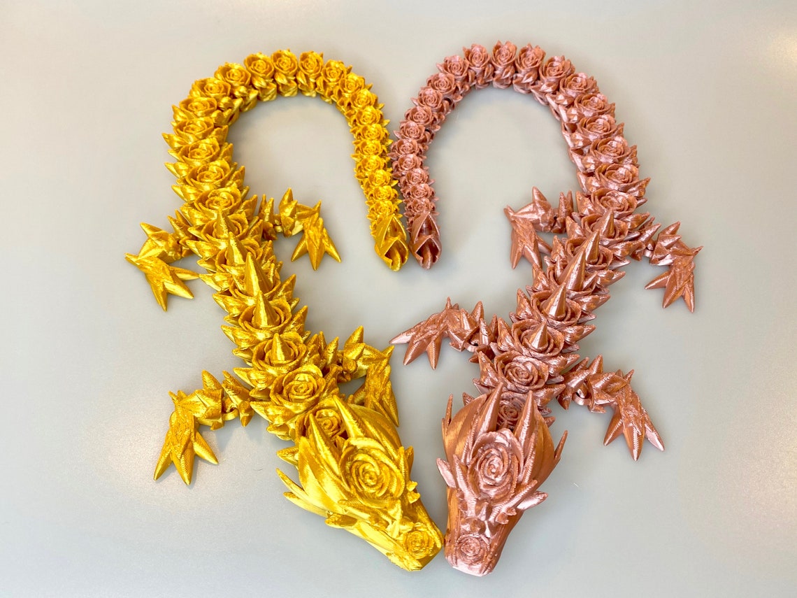 Rose Dragon 3D Printed Articulated - Etsy