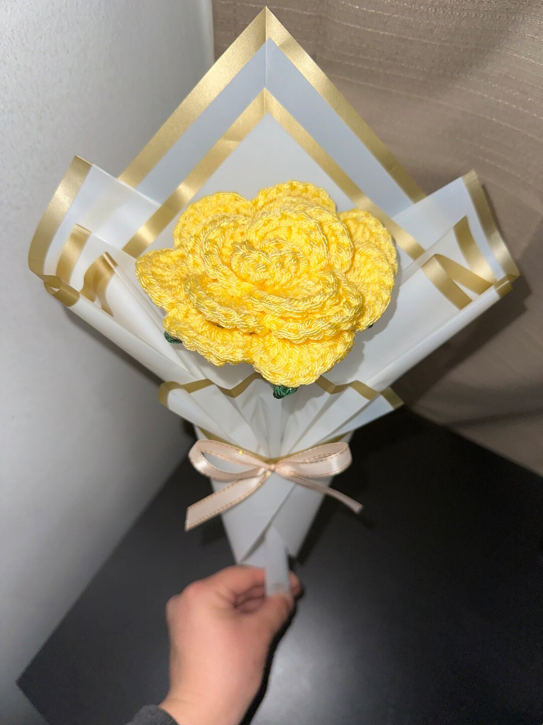 Single Wrapped Crochet Rose - Etsy