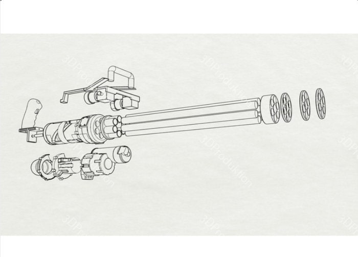 T-800 Terminator M134 Minigun STL File Printable | Etsy