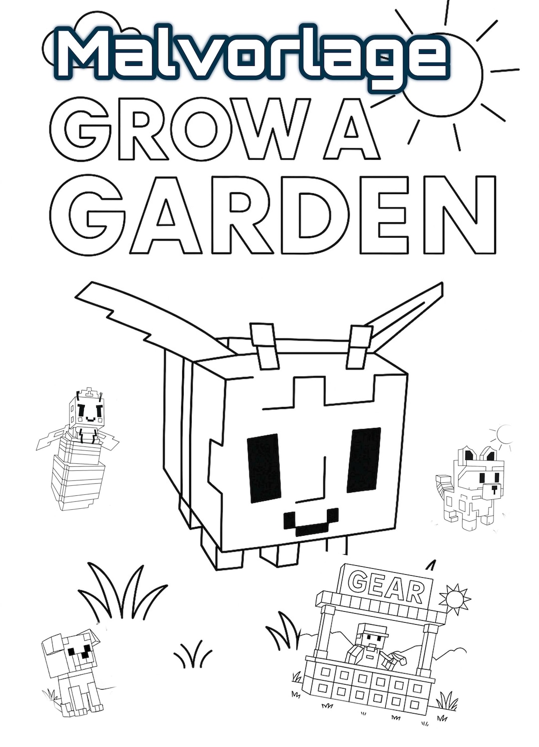 Grow a Garden Coloring Page to Print Yourself 10 Great Roblox Templates ...