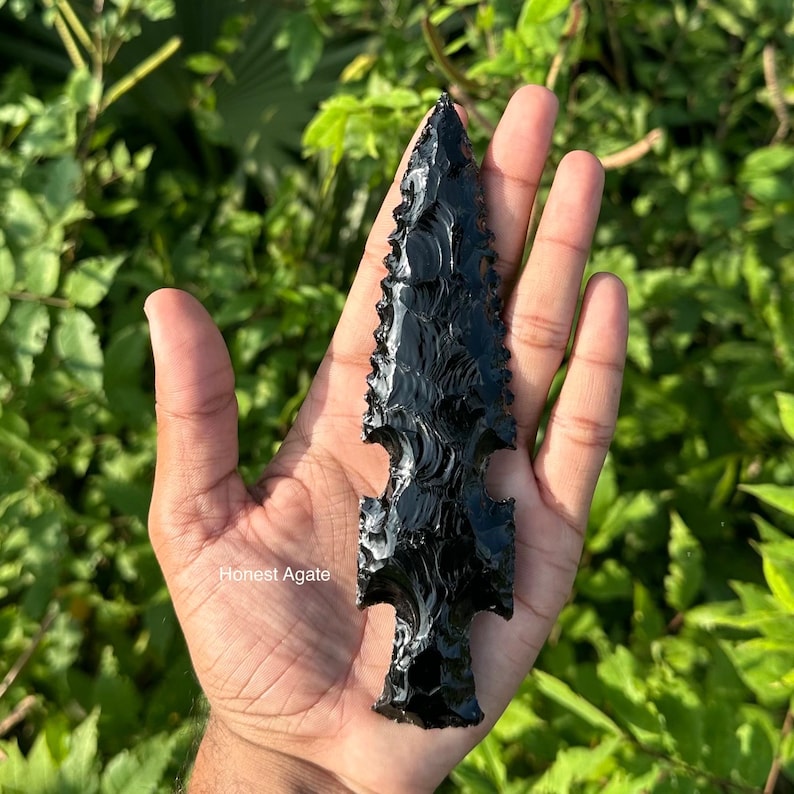 Black Obsidian Lava Blade Knife - Home Decor Gift (7") - Etsy